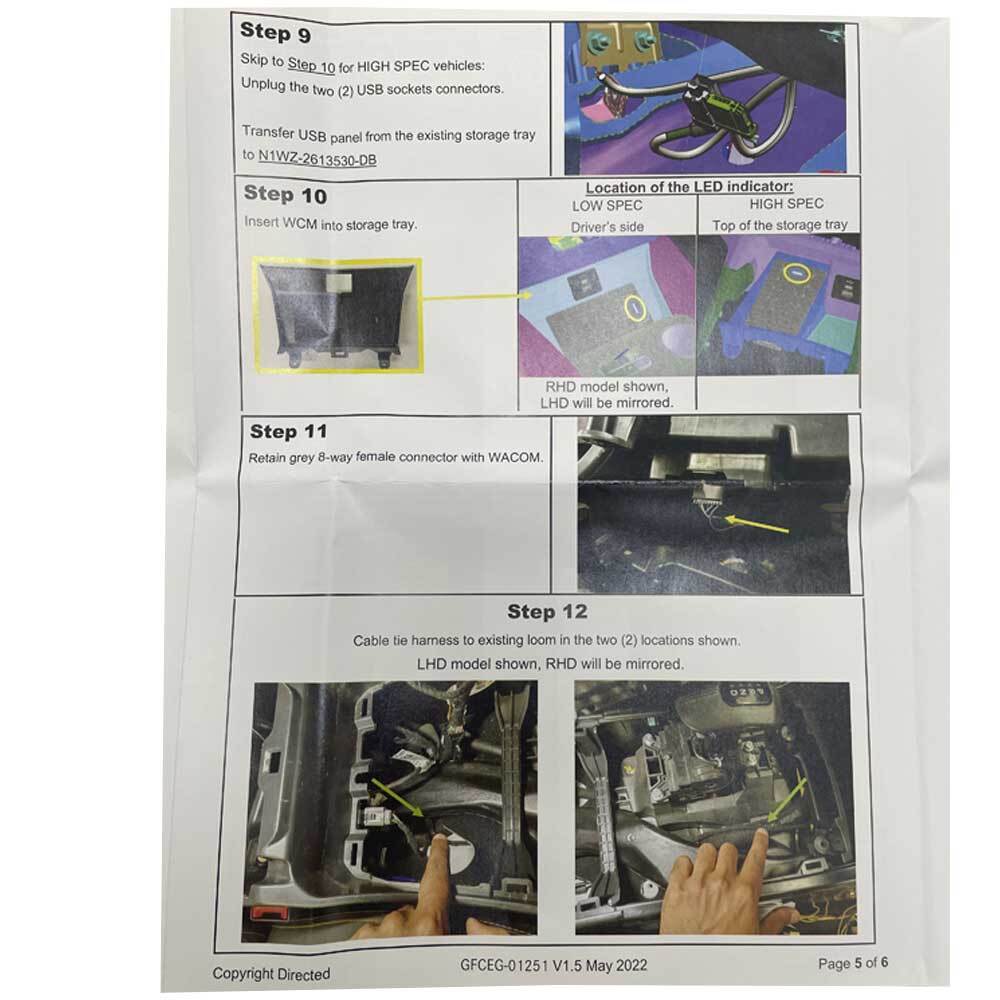 Genuine Ford Wireless Charging Pad Ranger NEXT Gen VN1WZ19A464AL