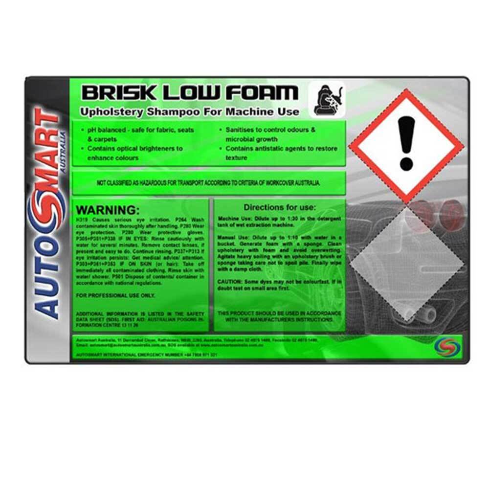 Autosmart Brisk Low Foam Luxury Upholstery Shampoo 20 Litres